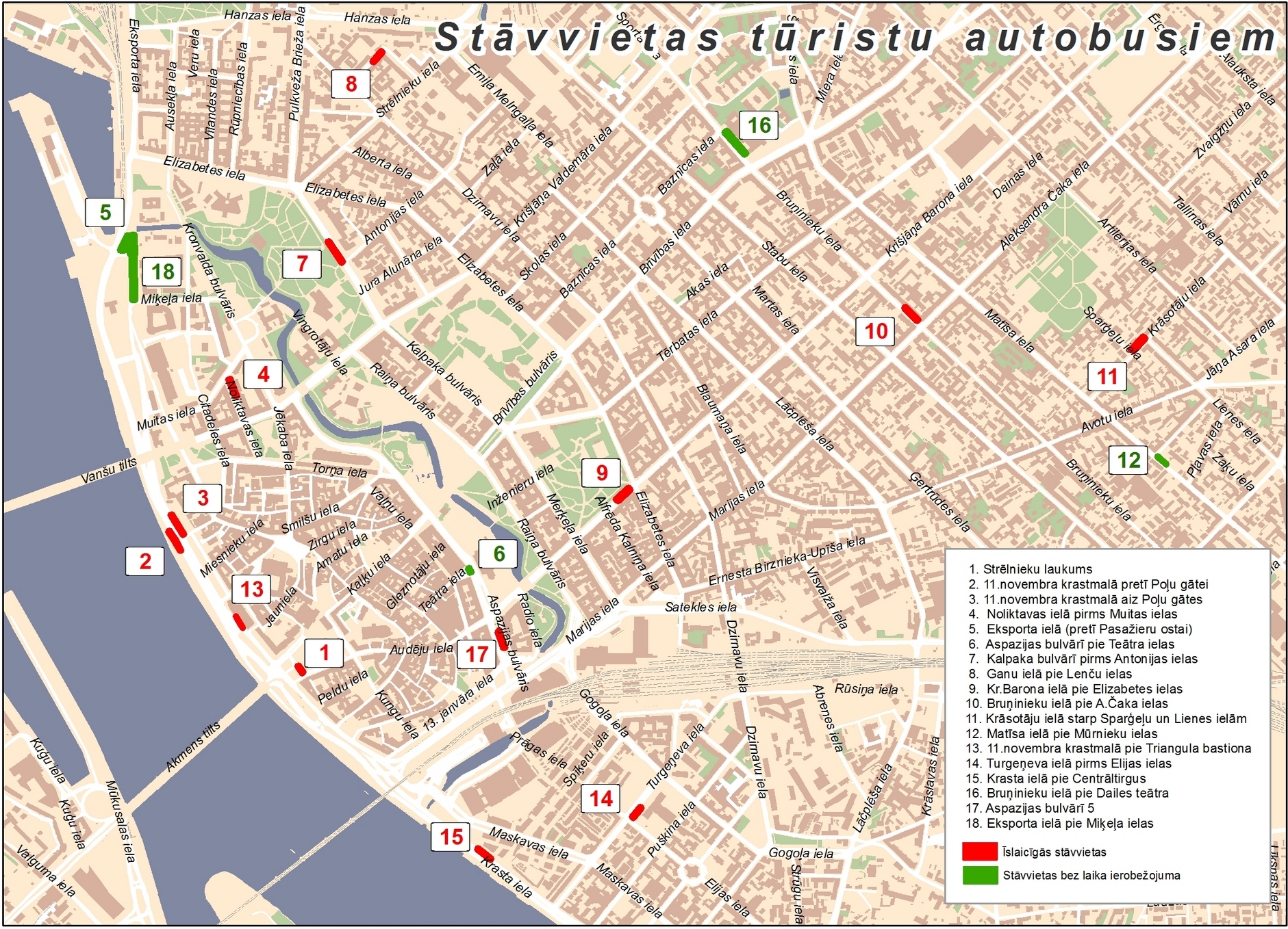 RDSD - Tūrisma autobusu stāvvietas Rīgā